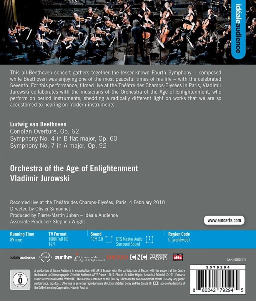 VLADIMIR JUROWSKI / ORCHESTRA OF THE AGE OF ENLIGHTENMENT – BEETHOVEN SYMPHONIES N° 4 & 7 ...