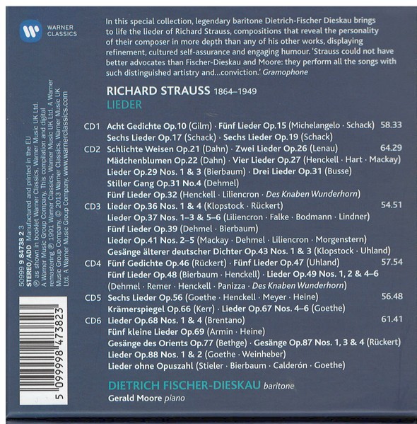 RICHARD STRAUSS / DIETRICH FISCHER / DIESKAU / GERALD MOORE – LIEDER – America Dvd
