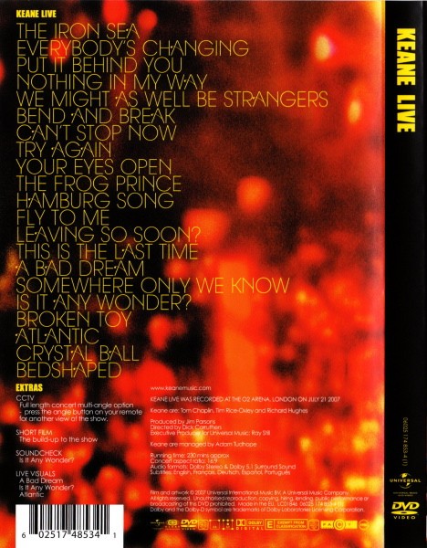 KEANE – LIVE – America Dvd