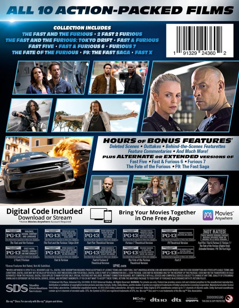 FAST & FURIOUS – 10-MOVIE COLLECTION – America Dvd