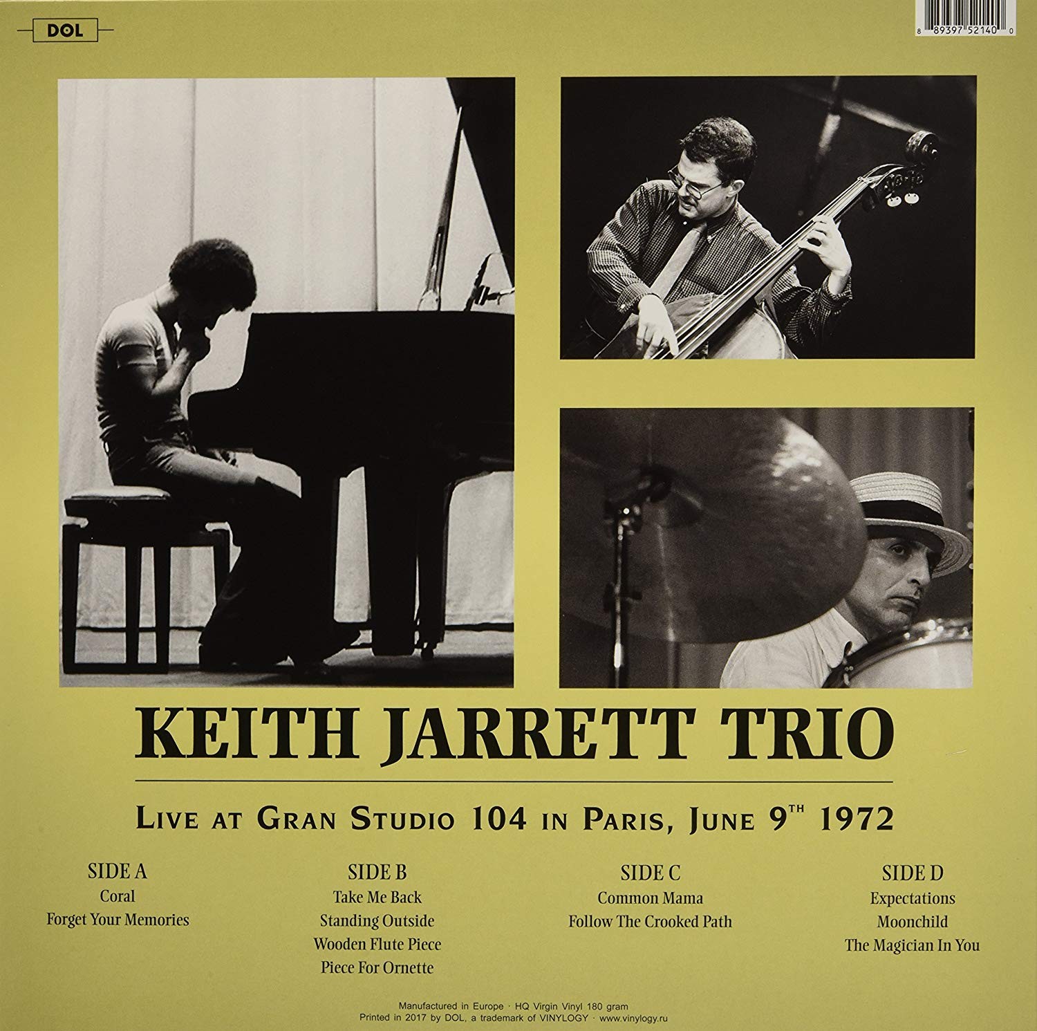 KEITH JARRETT TRIO – LIVE AT GRAN STUDIO IN PARIS 1972 – America Dvd