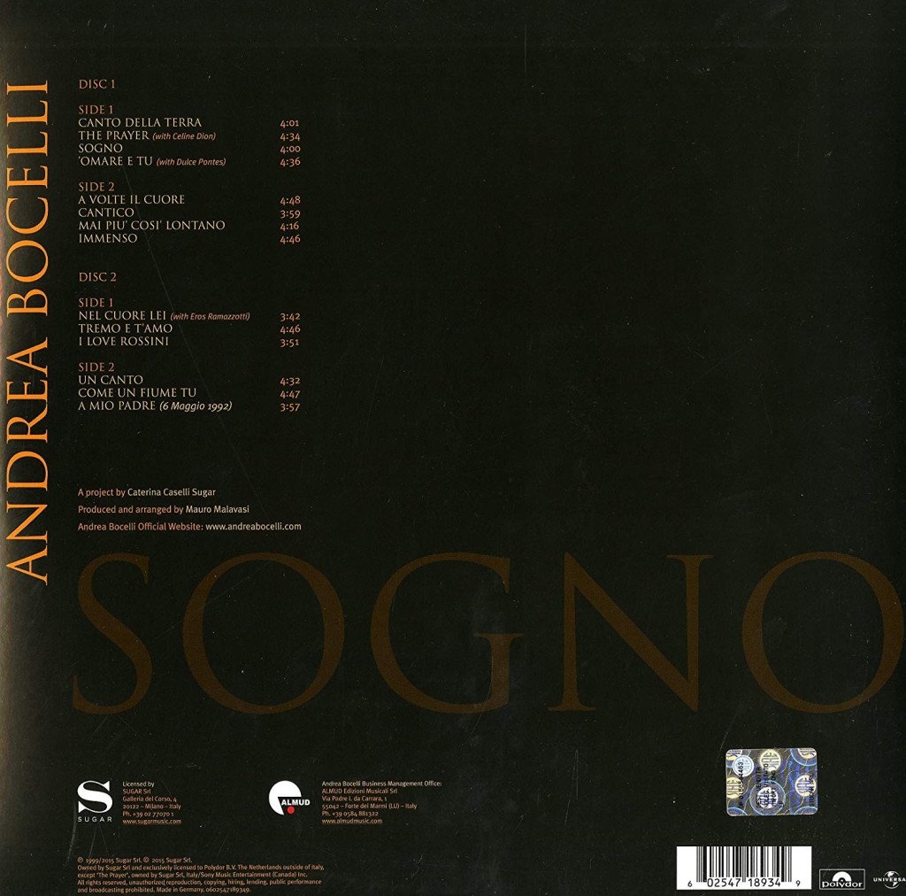 ANDREA BOCELLI – SOGNO – America Dvd