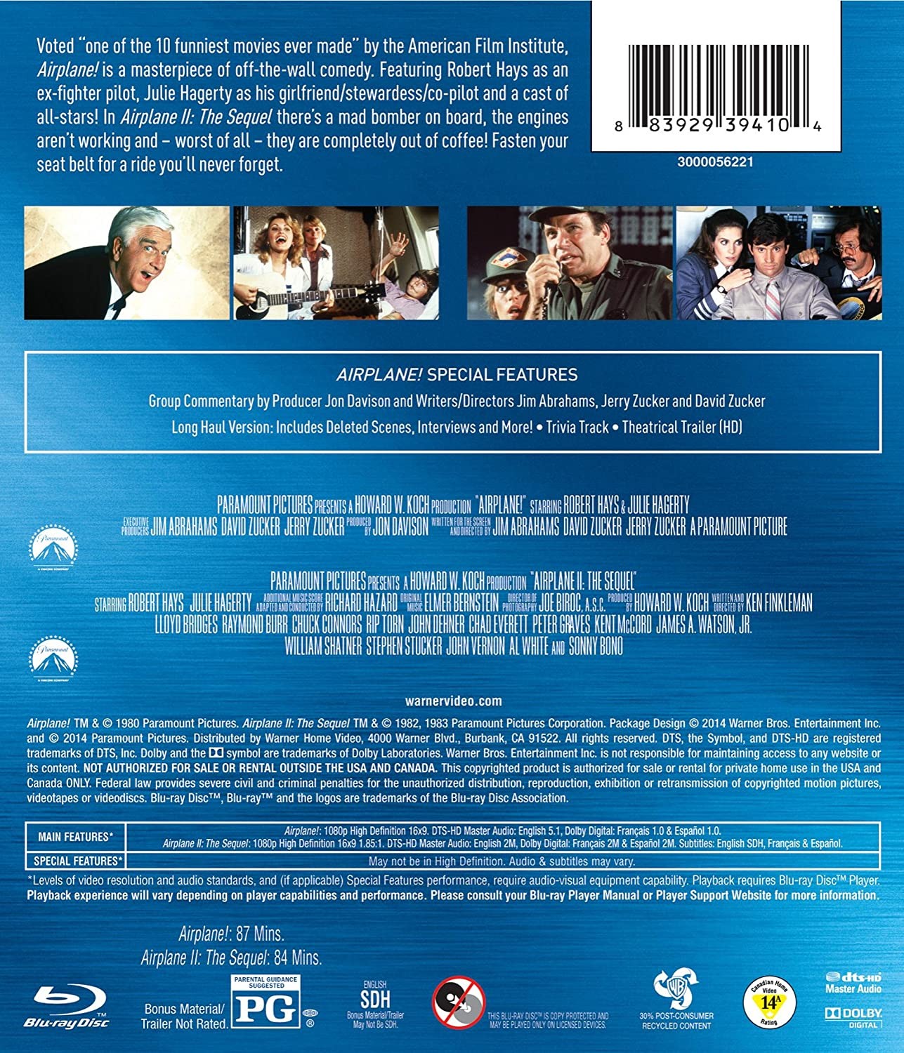 AIRPLANE / AIRPLANE II – THE SEQUEL – America Dvd