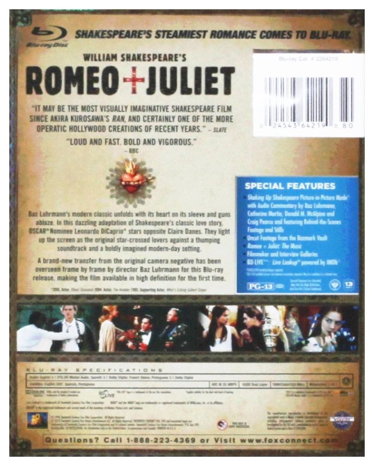 WILLIAM SHAKESPEARES ROMEO + JULIET – America Dvd