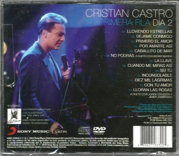 CRISTIAN CASTRO – PRIMERA FILA DIA 2 – America Dvd