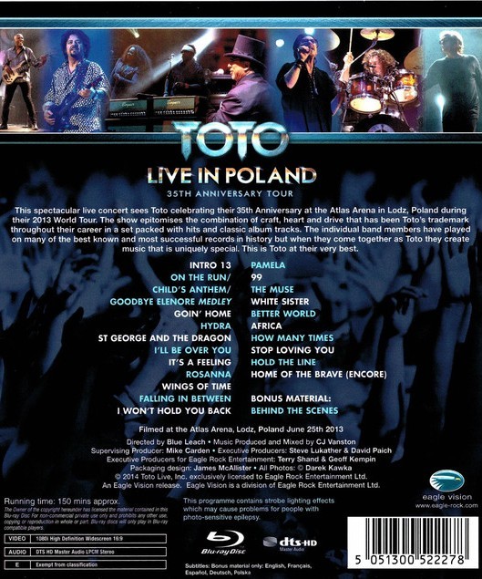 TOTO – LIVE IN POLAND – 35th ANNIVERSARY – America Dvd