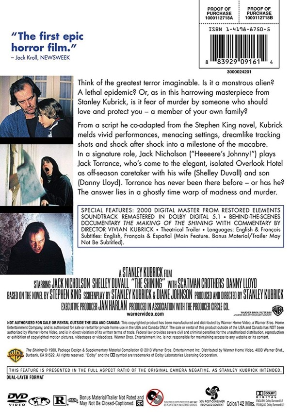 THE SHINING – America Dvd