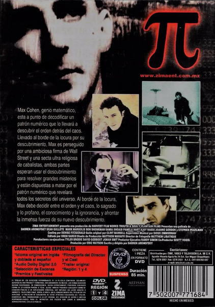 PI – EL ORDEN DEL CAOS – America Dvd
