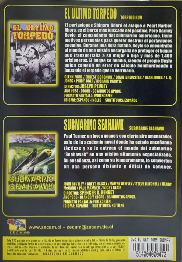 EL ULTIMO TORPEDO / SUBMARINO SEAHAWK – America Dvd