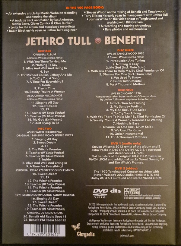 JETHRO TULL – BENEFIT – THE 50th ANNIVERSARY ENHANCED EDITION – America Dvd