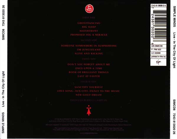 SIMPLE MINDS – LIVE IN CITY OF LIGHT – America Dvd