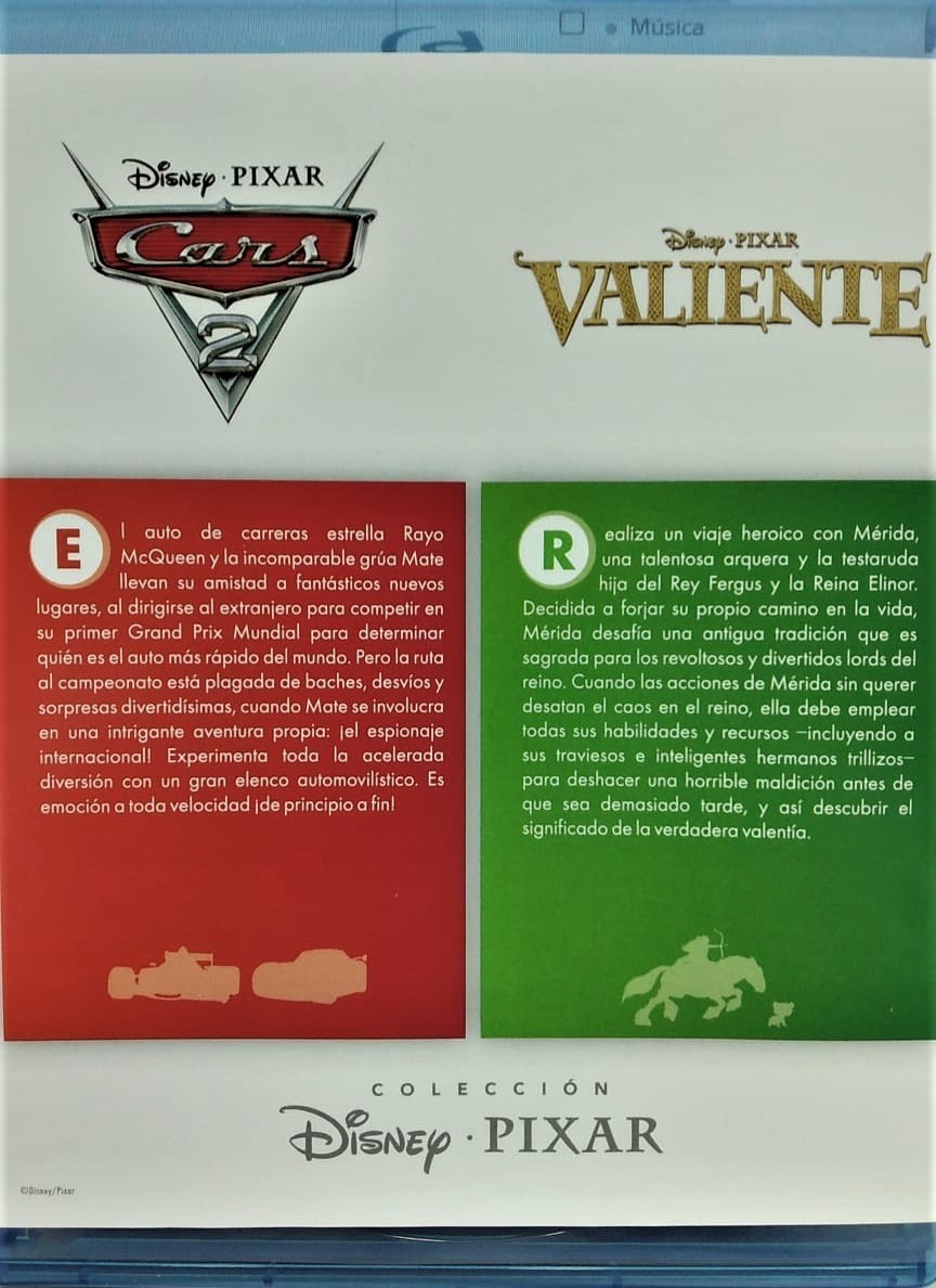 COLECCION DISNEY PIXAR – CARS 2 / VALIENTE – America Dvd