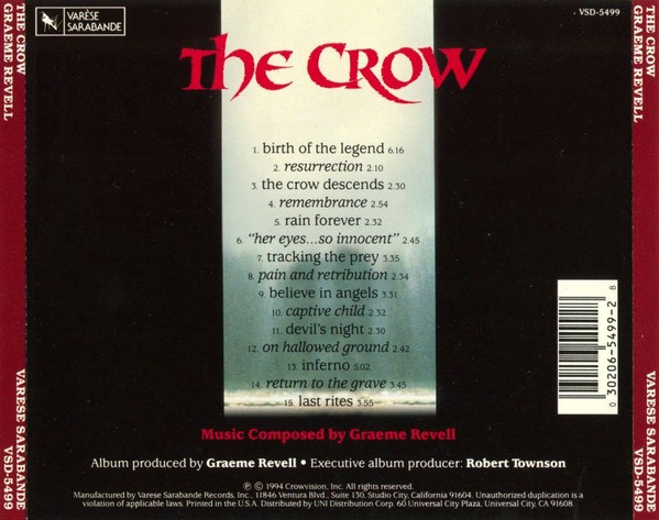 GRAEME REVELL – THE CROW – SOUNDTRACK – America Dvd