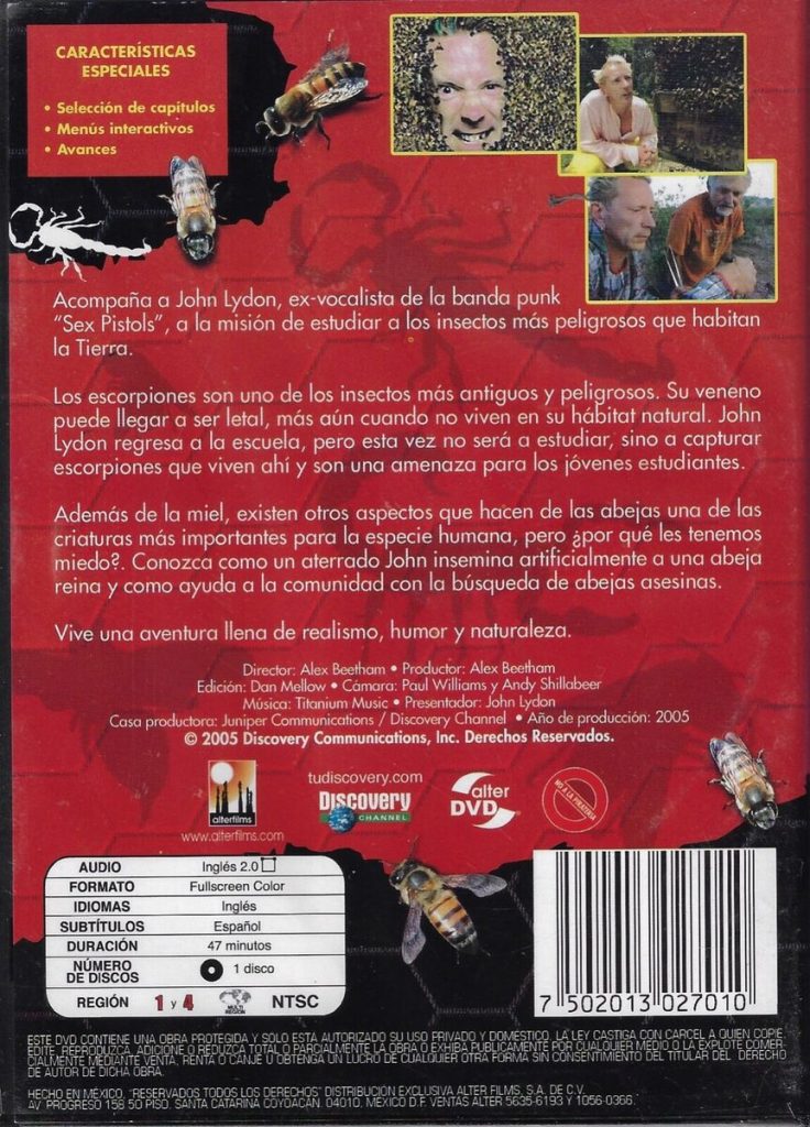 MEGA INSECTOS ABEJAS Y ESCORPIONES – DISCOVERY CHANNEL – America Dvd