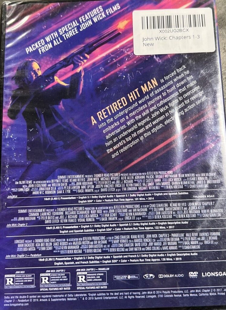 JOHN WICK – TRILOGY – America Dvd